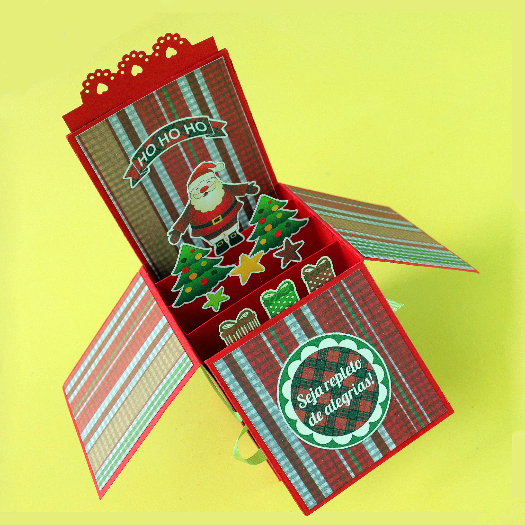 DIY: Card in a Box de Natal | Namorada Criativa - Por Chaiene Morais